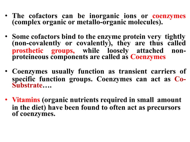 Enzyme cofactors | PPT
