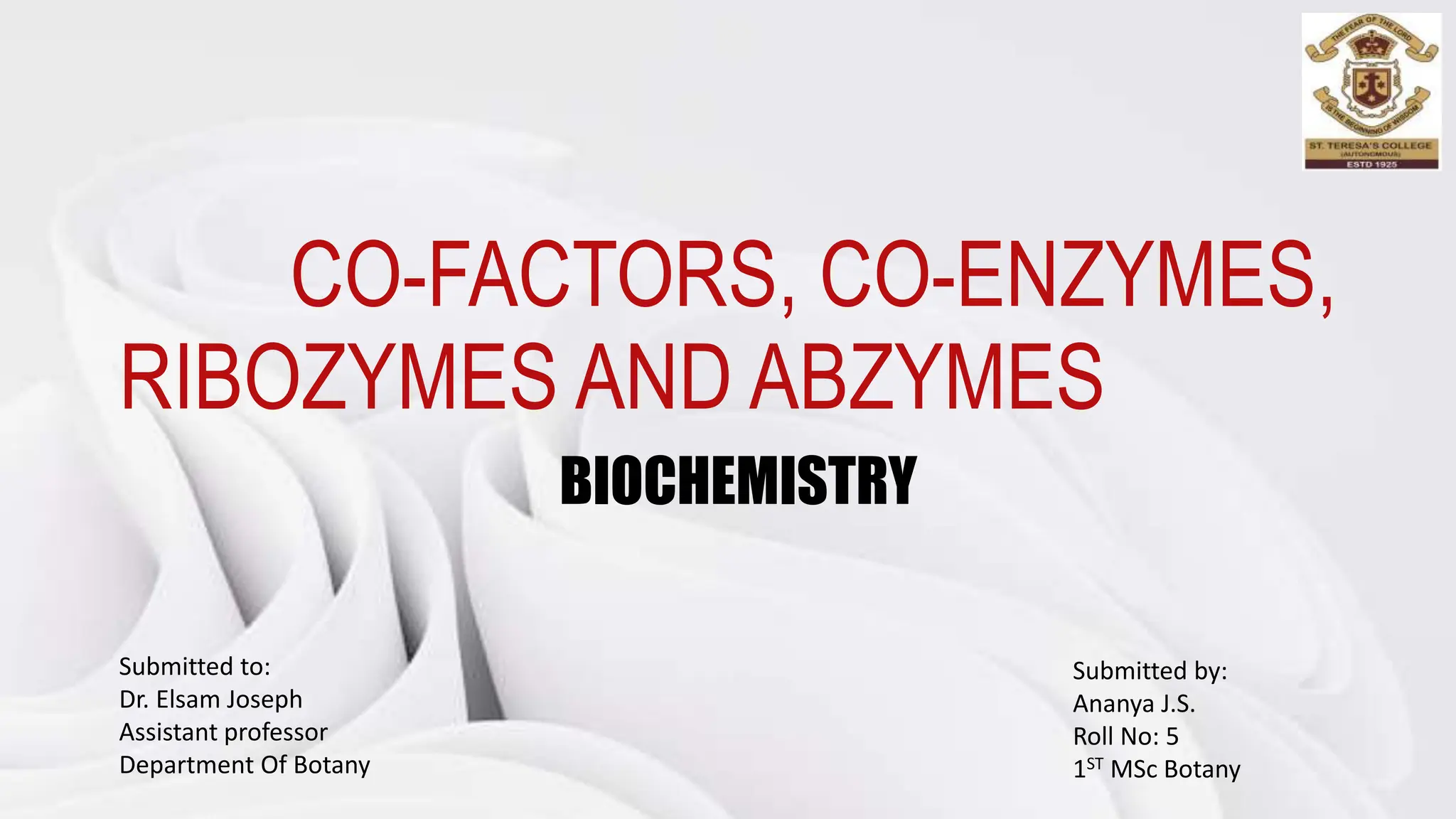 Cofactors, Coenzymes, Abzymes and Ribozymes.pptx