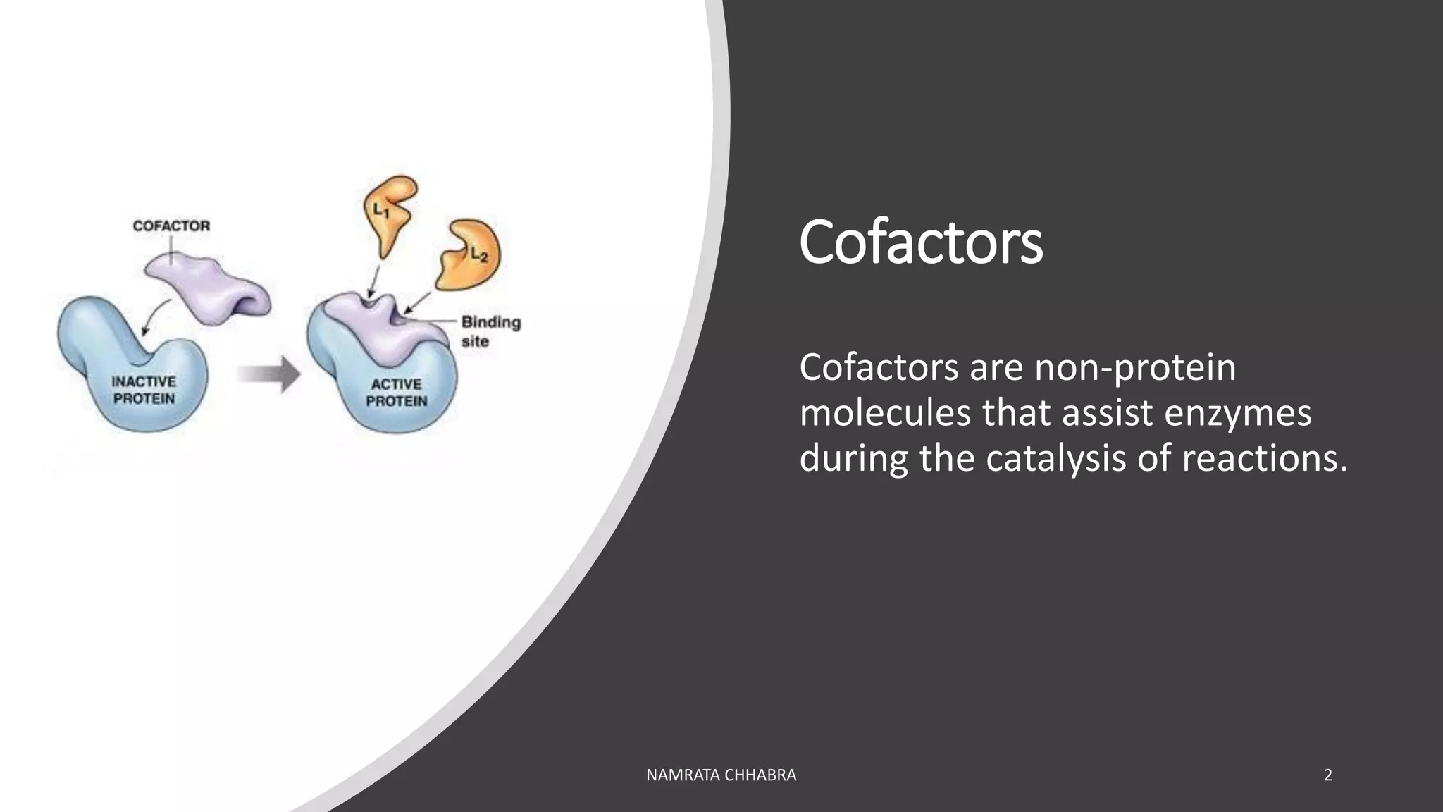 Cofactors, coenzymes and prosthetic group | PDF