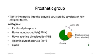 Cofactors, coenzymes and prosthetic group | PPT