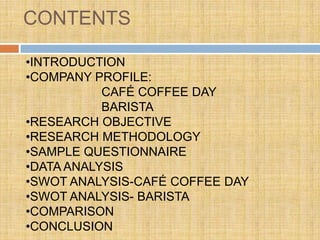 ANALYSIS OF MARKETING STRATEGIES : BARISTA VS CAFE COFFEE DAY | PPT