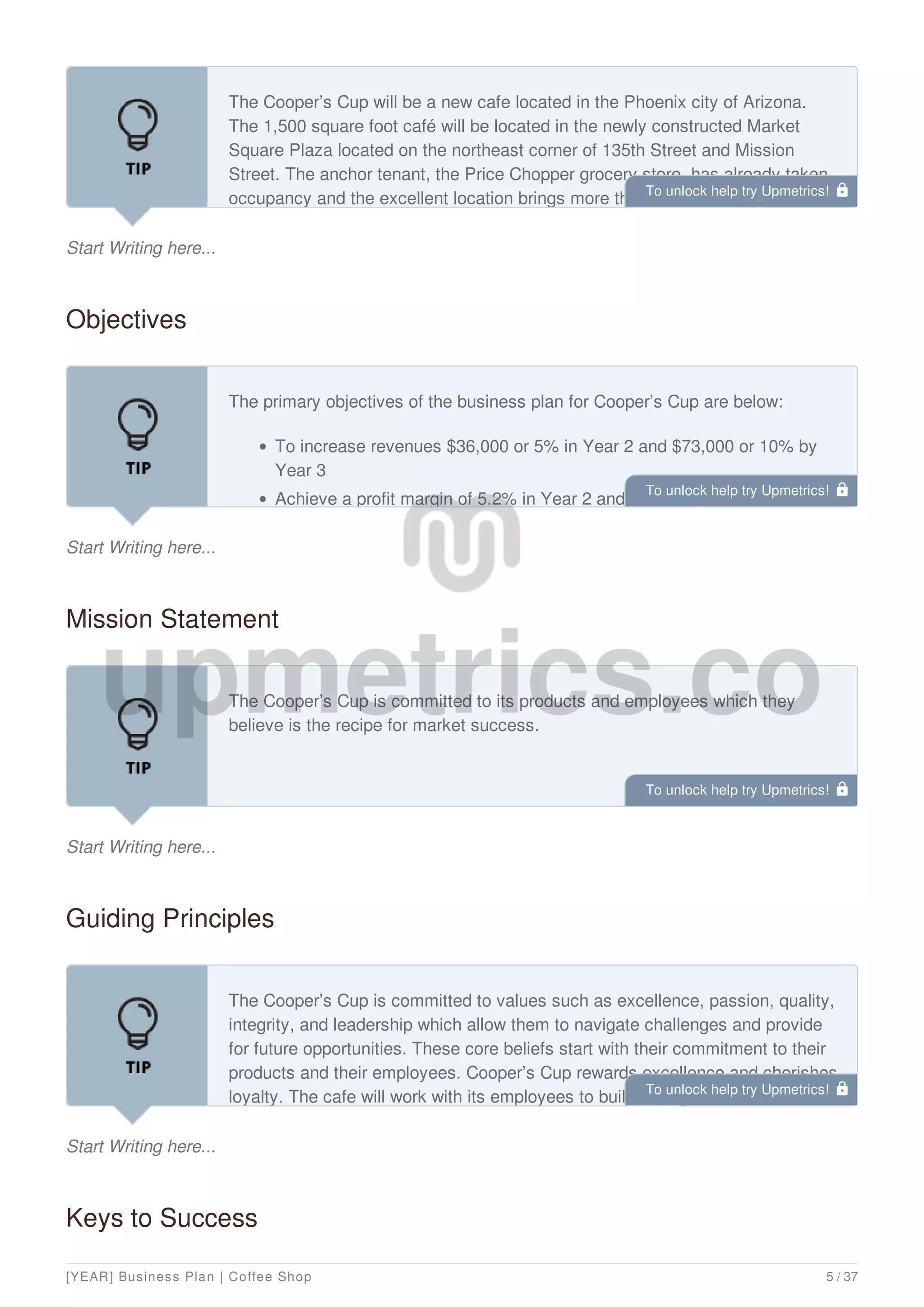 coffee shop business plan example | PDF