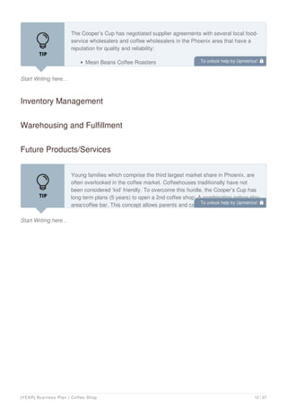 coffee shop business plan example | PDF