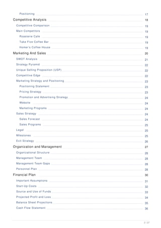 coffee shop business plan example | PDF