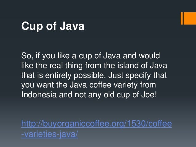 Coffee Varieties Java