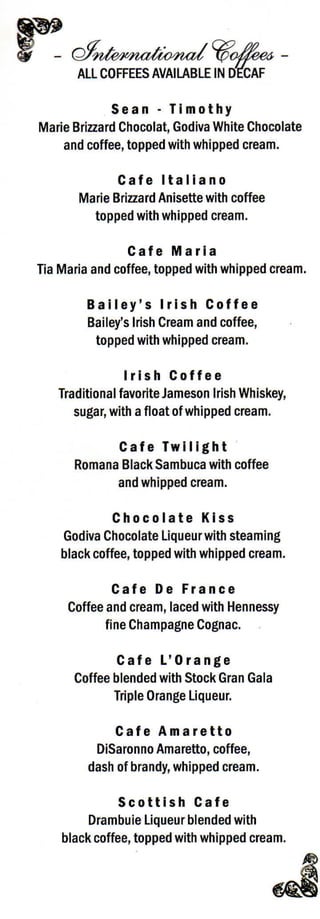 Coffee and drinks menu | PDF