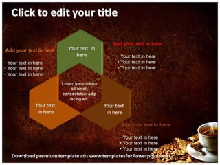 Cup Of Coffee With Espresso Beans PPT Template | PPT