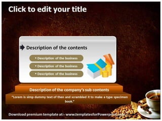 Cup Of Coffee With Espresso Beans PPT Template | PPT