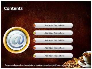 Cup Of Coffee With Espresso Beans PPT Template | PPTX