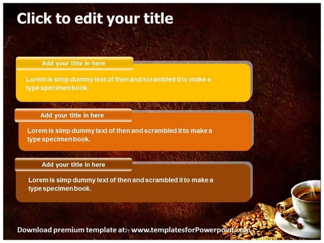 Cup Of Coffee With Espresso Beans PPT Template | PPT