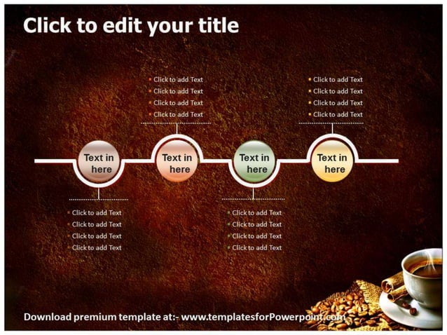 Cup Of Coffee With Espresso Beans PPT Template | PPT