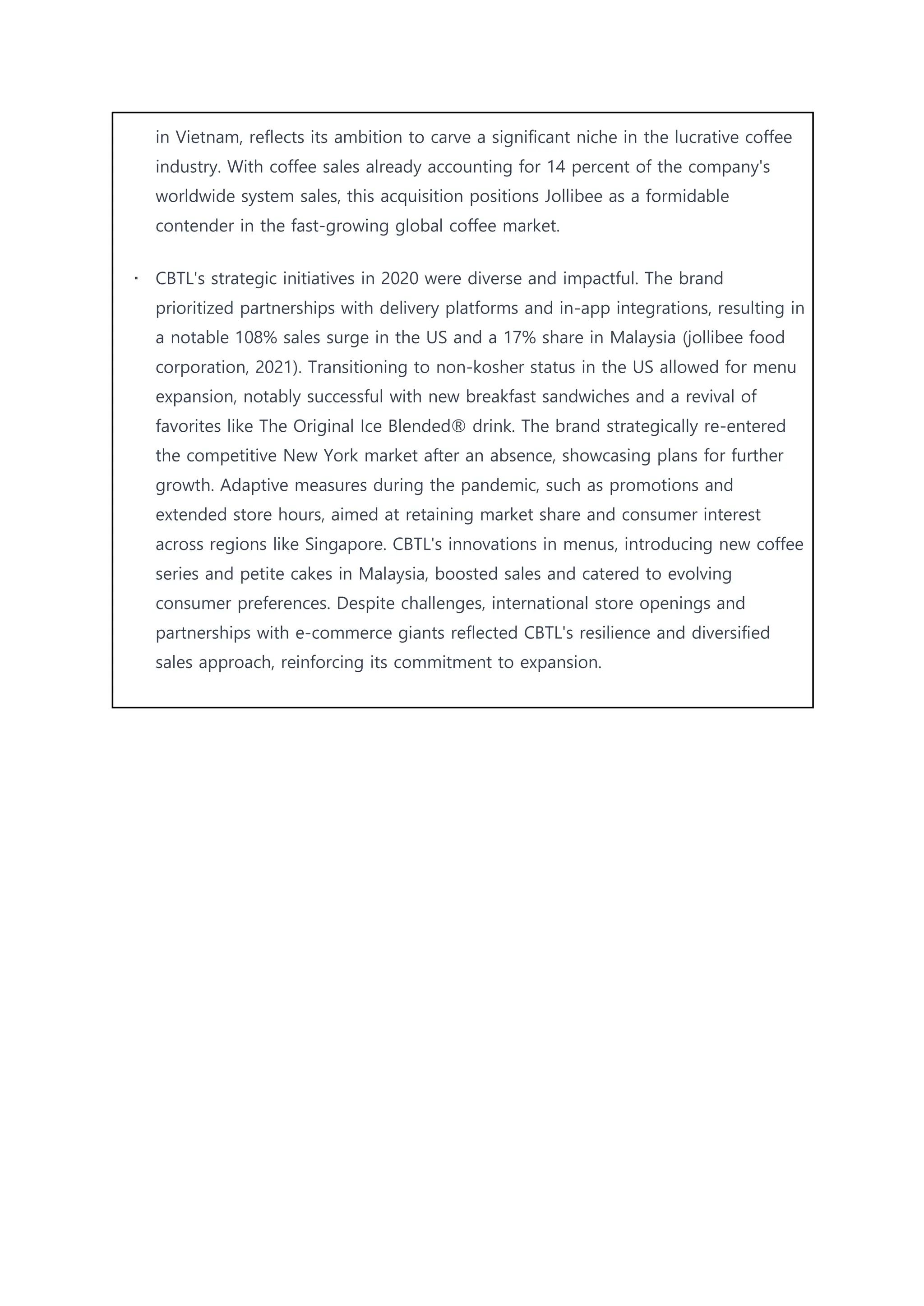 The Coffee Bean & Tea Leaf(CBTL), Business strategy case study | DOCX