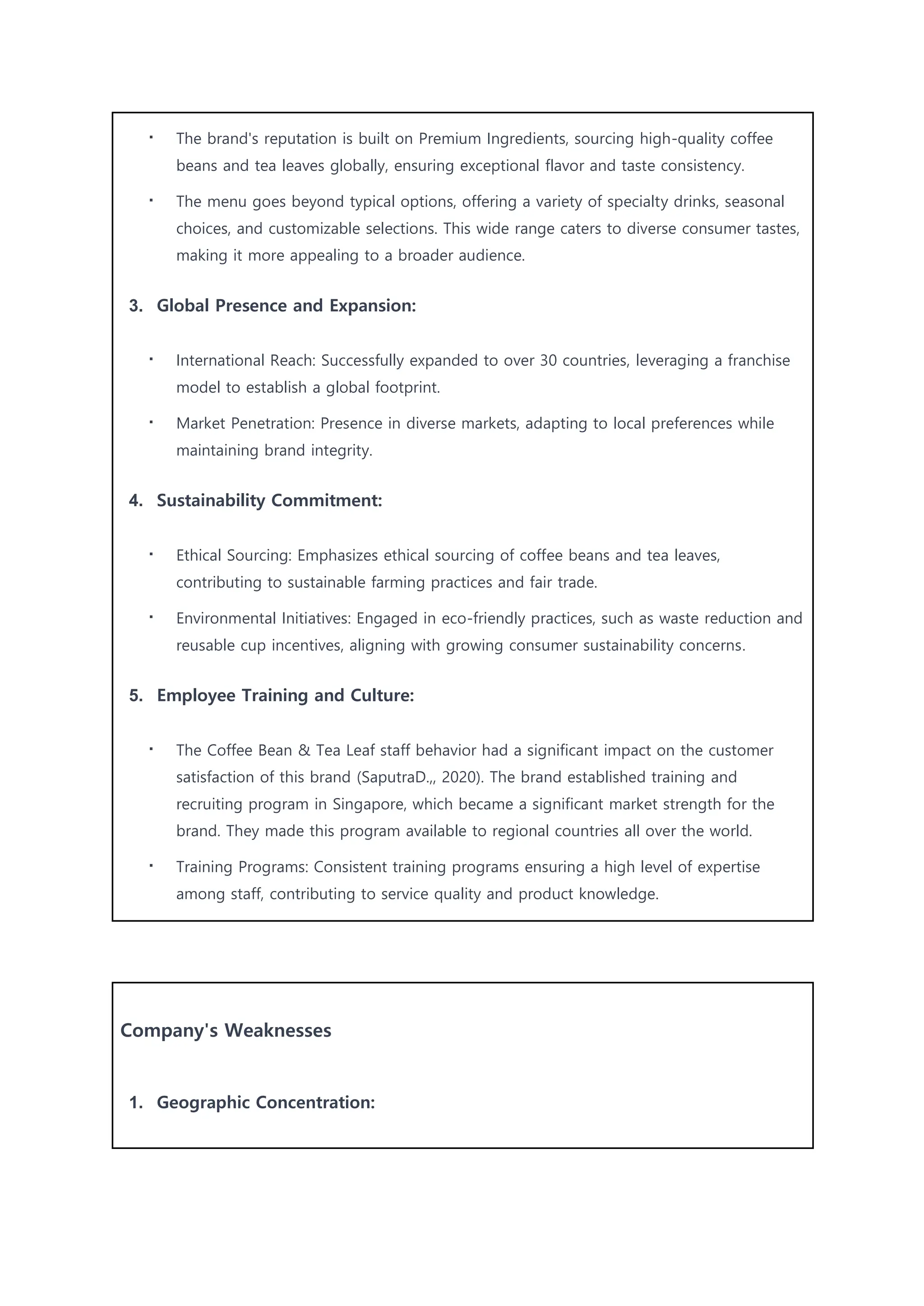 The Coffee Bean & Tea Leaf(CBTL), Business strategy case study | DOCX
