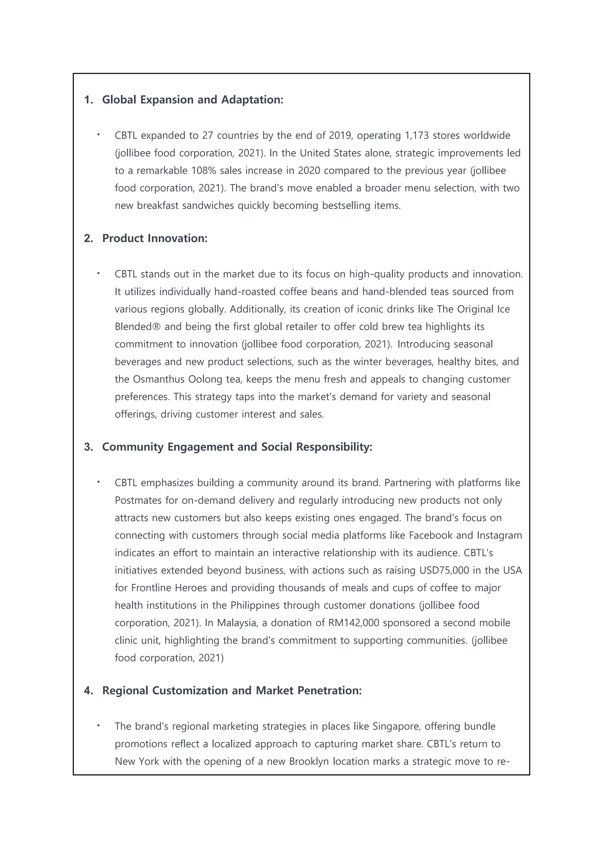 The Coffee Bean & Tea Leaf(CBTL), Business strategy case study | DOCX