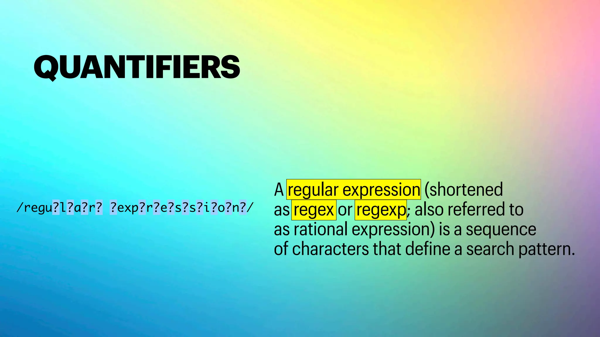 Coffee 'n code: Regexes | PPT