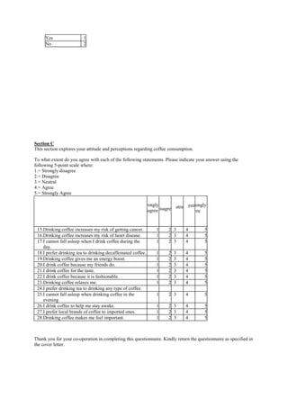 Coffee consumption | DOCX
