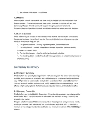 Coffee kiosk business plan | DOC | Business Accounting & Finance | Business