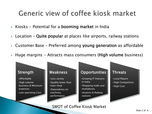 Coffee kiosks – overview and future scope | PPT