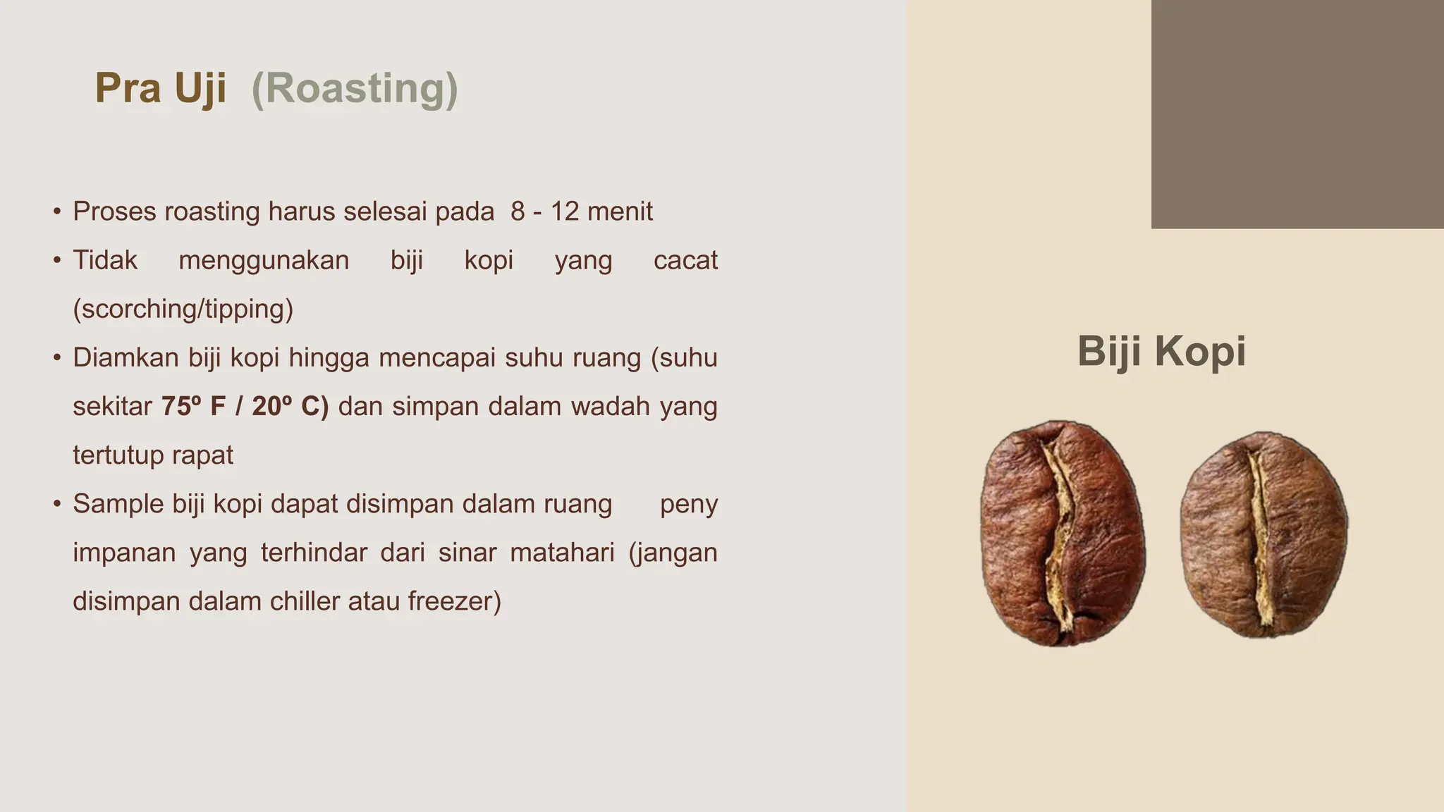 Pengantar Kopi, proses pencucian biji kopi hingga grading test | PPT