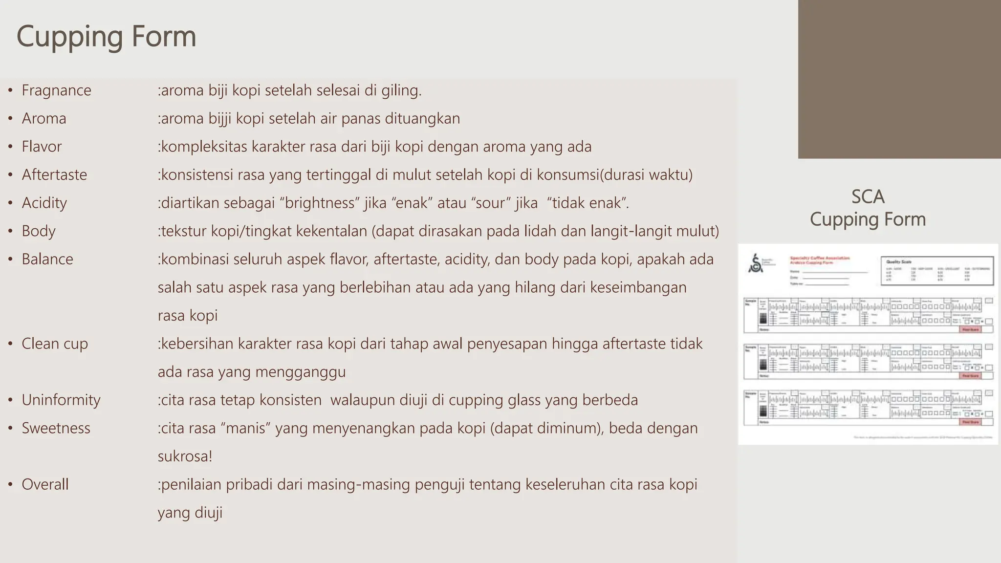 Pengantar Kopi, proses pencucian biji kopi hingga grading test | PPT