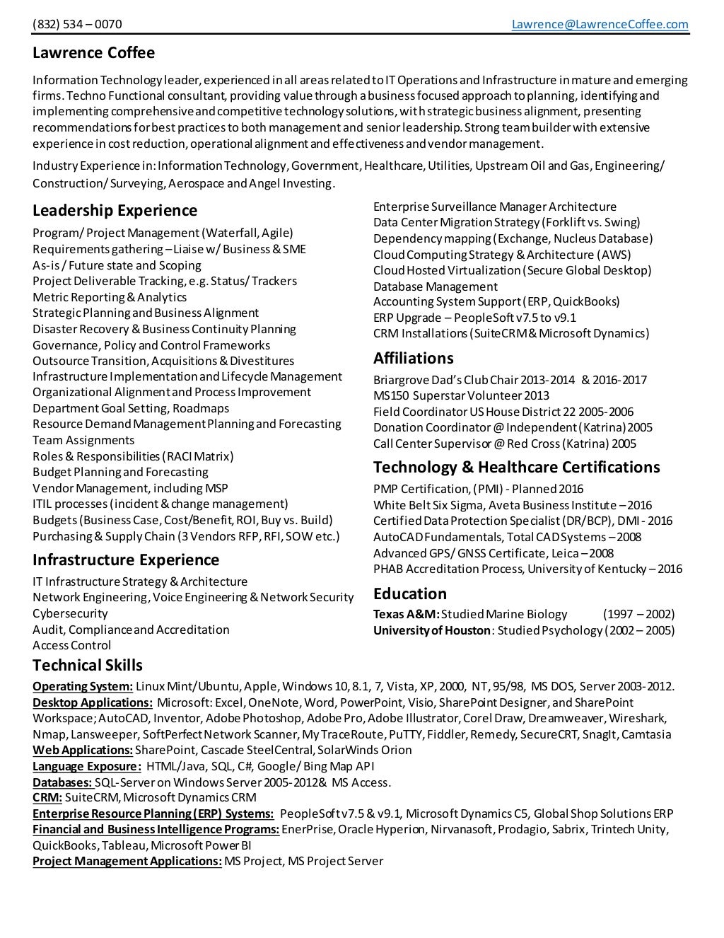 Coffee, lawrence resume 2016 10-21