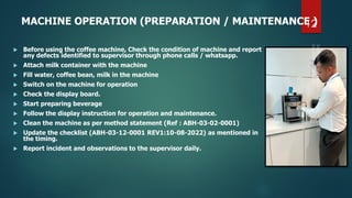 Coffee Machine SOP. | PDF