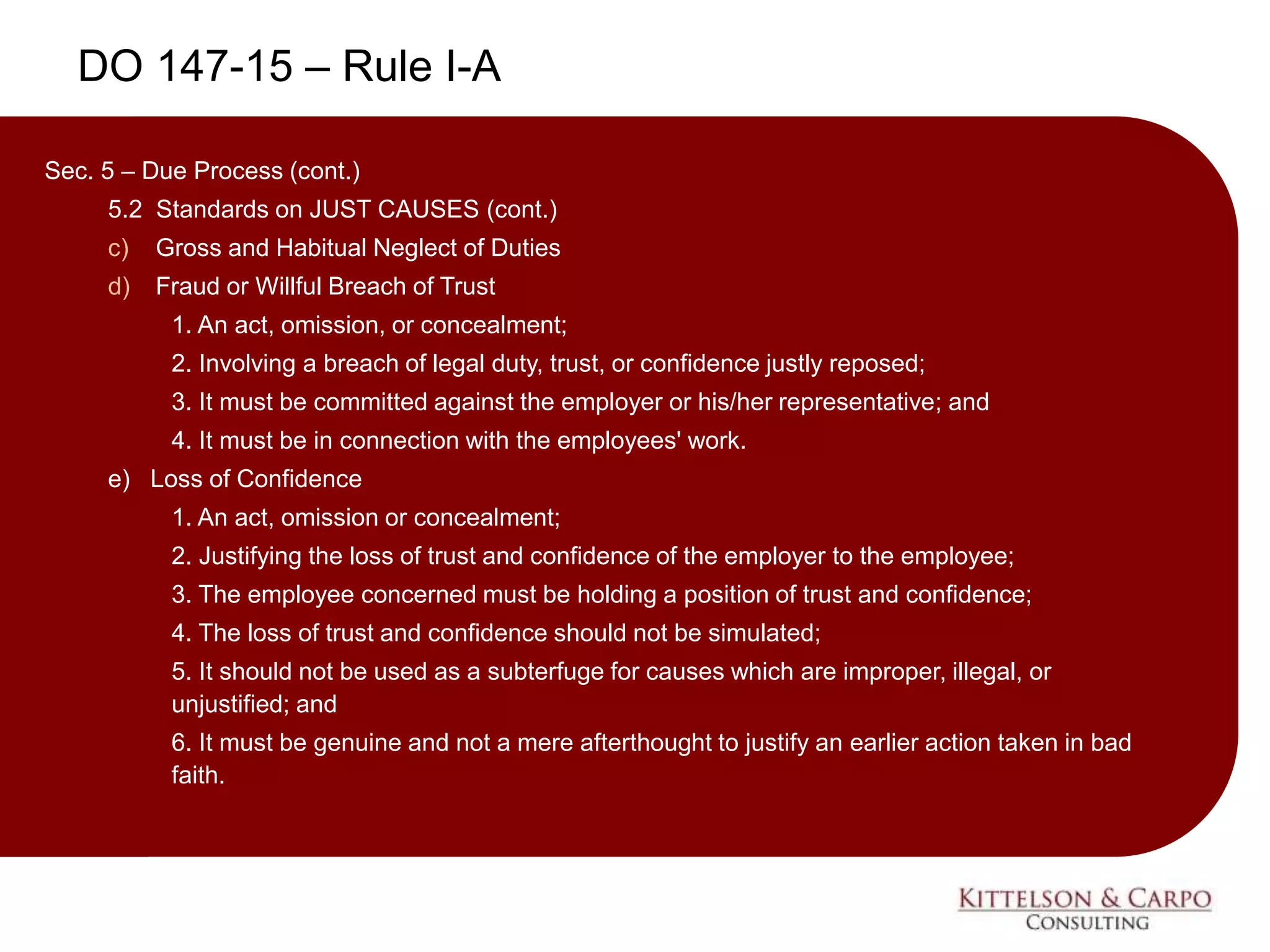 Coffee mornings labor forum part 2: New DOLE Rules on Employee ...