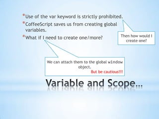 CoffeeScript - An Introduction | PPTX | Web Development | Internet