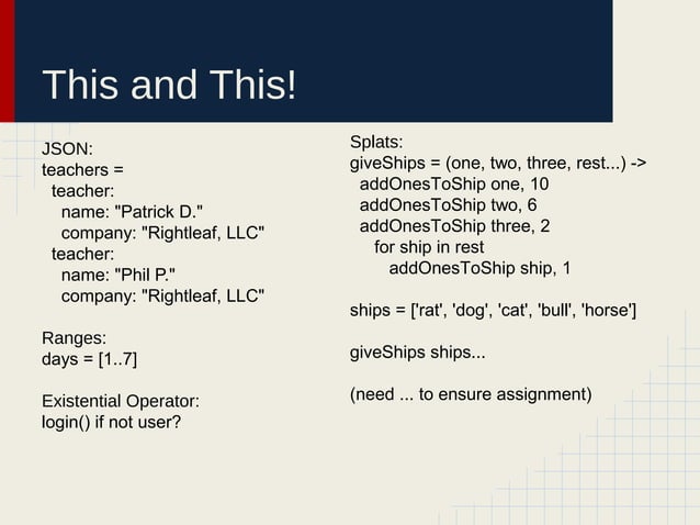 CoffeeScript: A beginner's presentation for beginners copy | PPT | Web ...