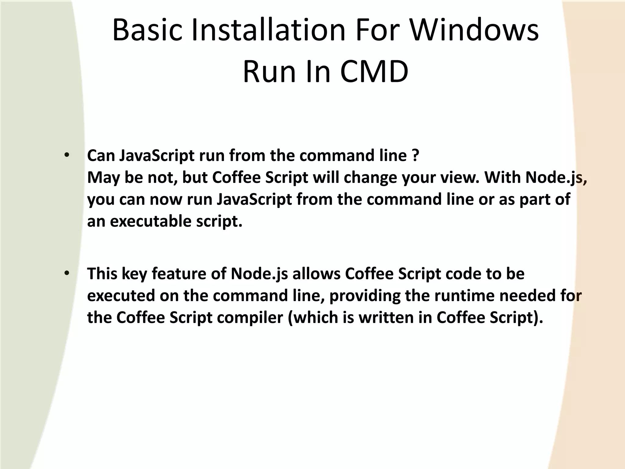 Coffeescript installation | PPT