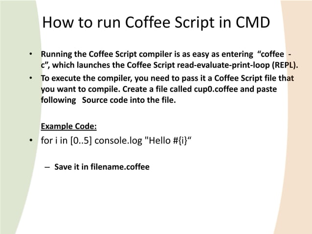 Coffeescript installation | PPT