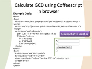 Coffeescript installation | PPT