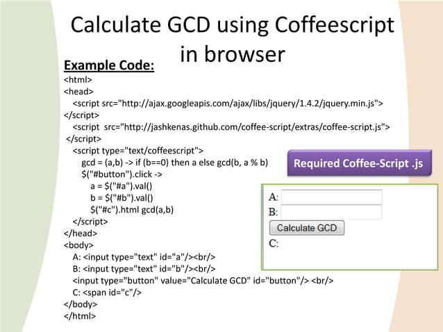Coffeescript installation | PPT | Free Download