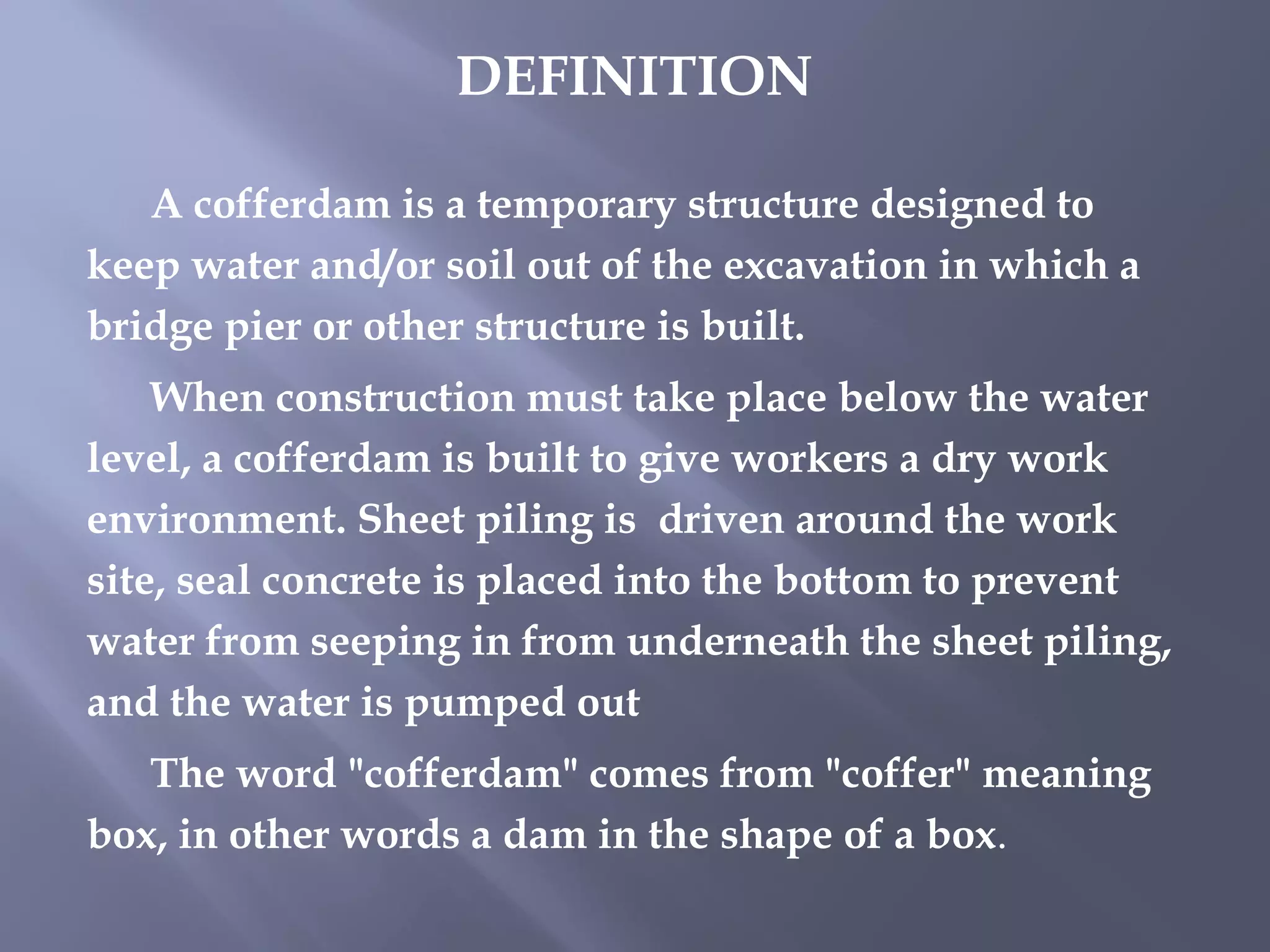 Cofferdam | PPT