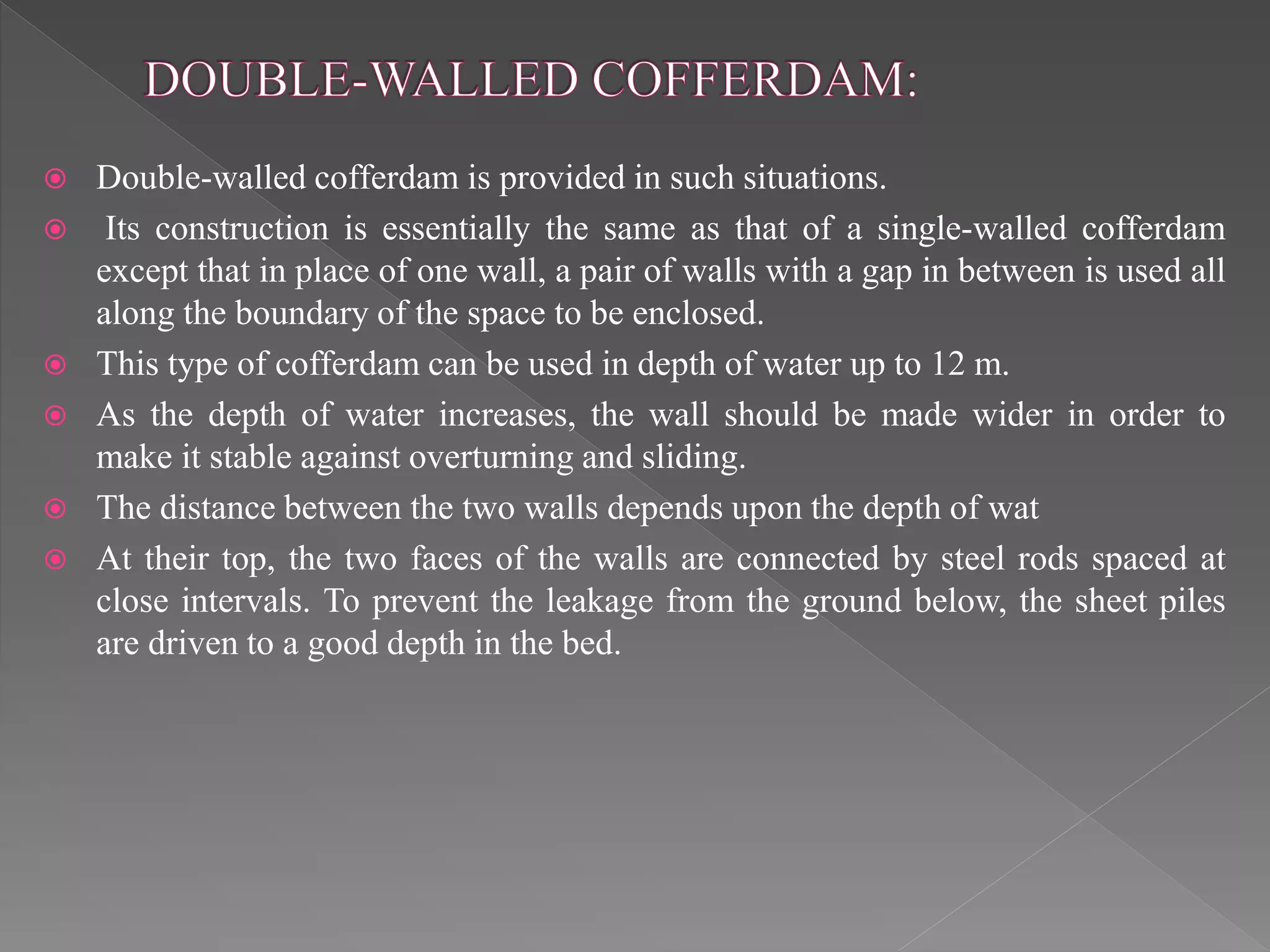 Coffer dams types | PPTX
