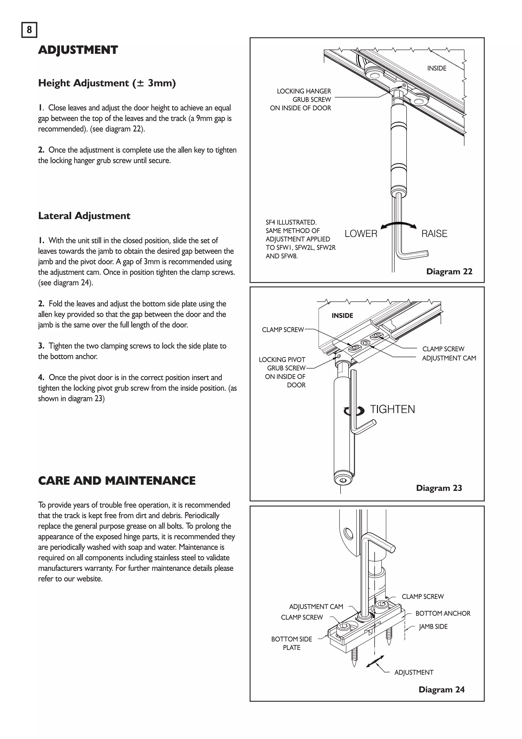 CoFold Non-Mortice Sliding Folding Door Gear Installation Instructions ...