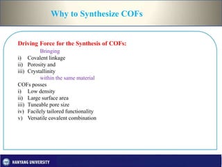 Covalant Organic Frameworks | PPTX