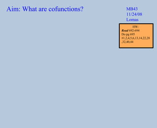 Cofunctions | PPT