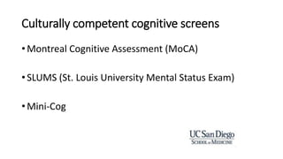 Culturally Competent Cognitive Screens | PPTX