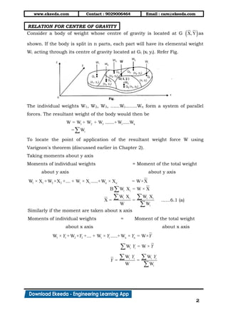 Centroid and Centre of Gravity | PDF