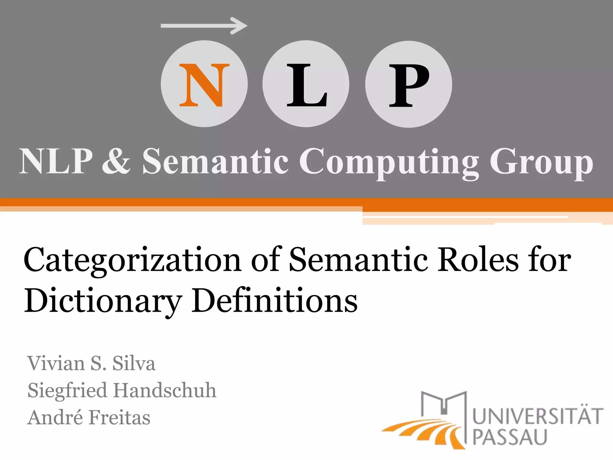 Categorization of Semantic Roles for Dictionary Definitions | PPTX ...