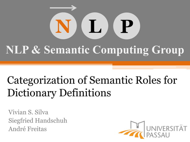 Categorization of Semantic Roles for Dictionary Definitions | PPTX | Computing | Technology ...