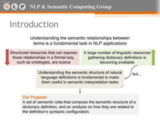 Categorization of Semantic Roles for Dictionary Definitions | PPTX | Computing | Technology ...
