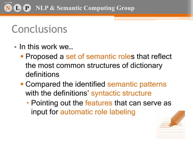 Categorization Of Semantic Roles For Dictionary Definitions Pptx Computing Technology