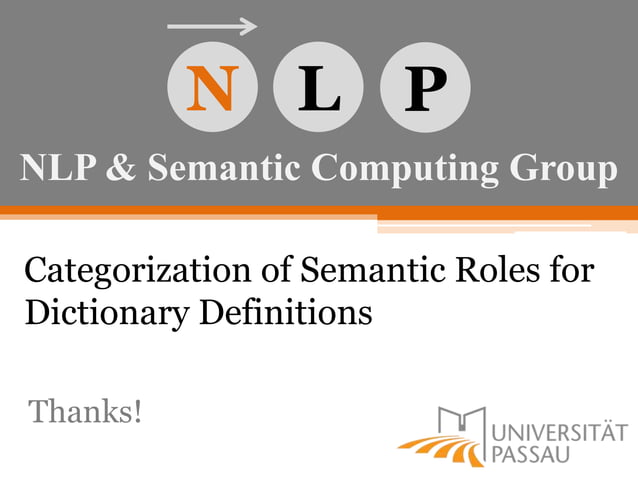 Categorization of Semantic Roles for Dictionary Definitions | PPTX | Computing | Technology ...