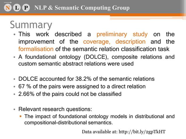 Semantic Relation Classification Task Formalisation And Refinement Ppt