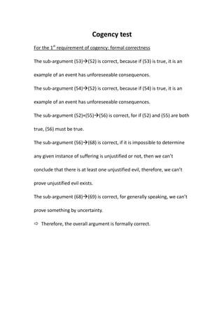 Cogency test | DOCX