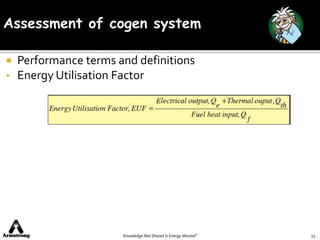 Cogenration plant, where generated steam is utilized to generate power ...