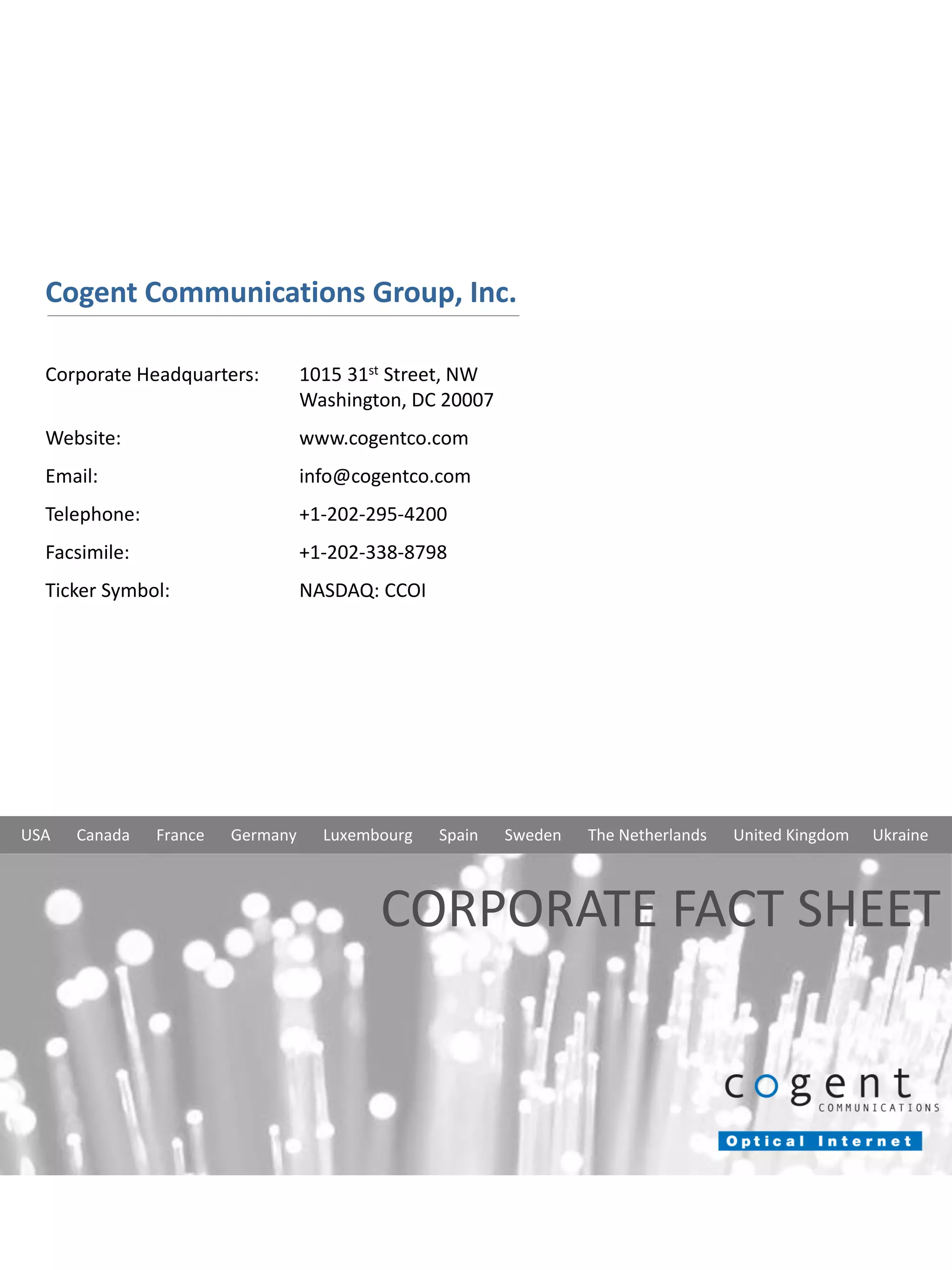 Cogent fact sheet | PDF