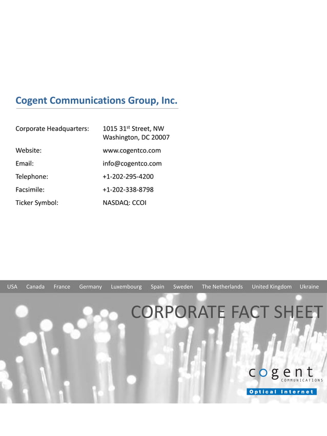Cogent fact sheet | PDF